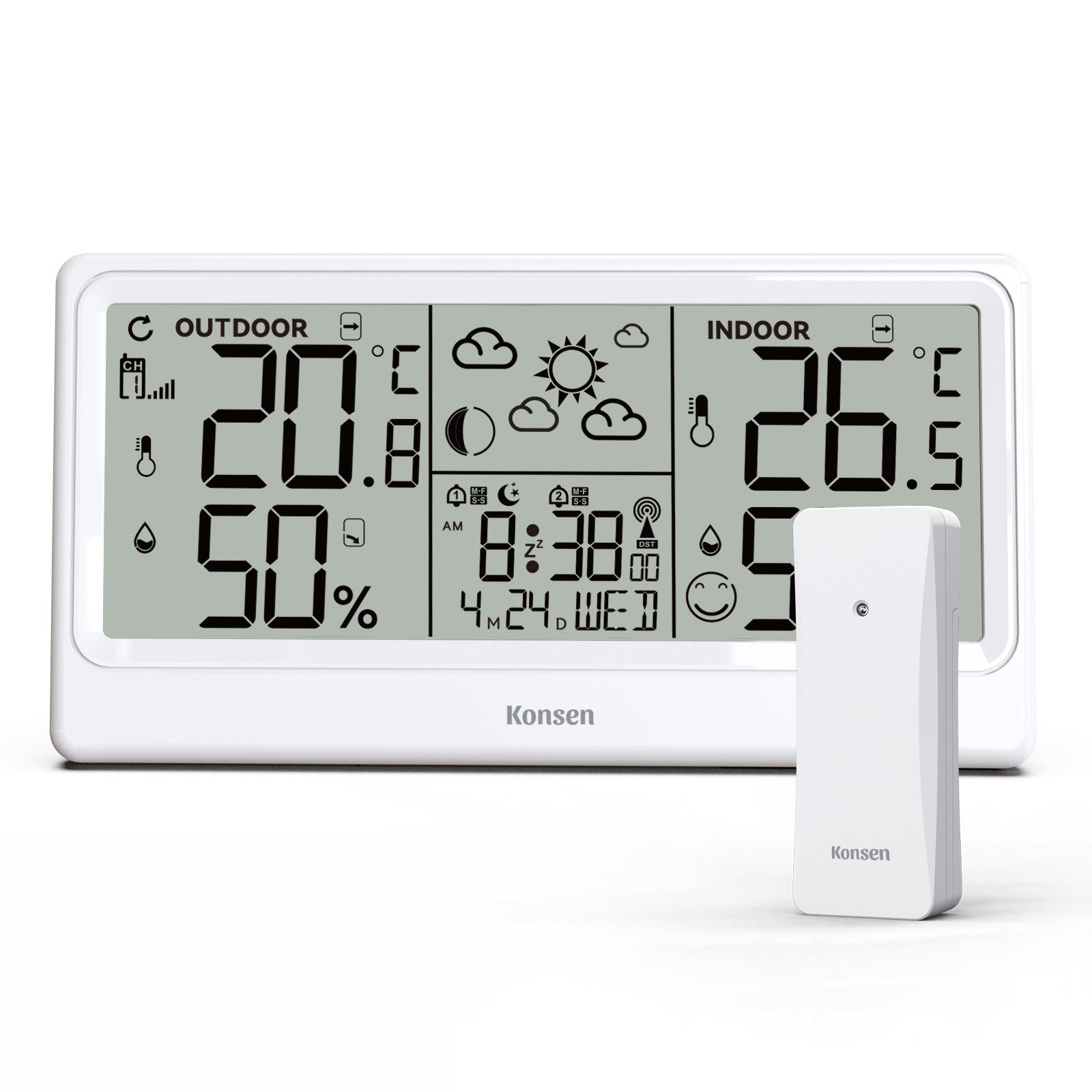 Konsen K0531 Weather Station: Wireless Radio-Controlled Clock, Weather